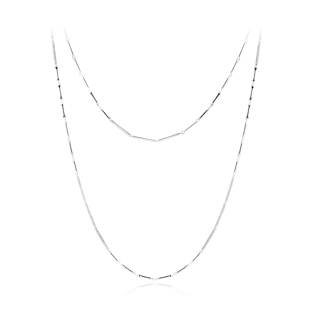 Linette Sautoir in White Gold 100cm - Savolinna Jewelry