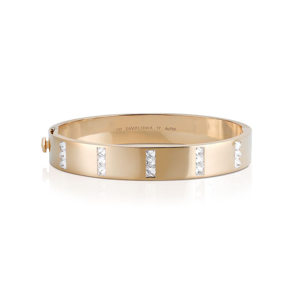 Elegant 5-Row Diamond Spiked Bangle - Savolinna